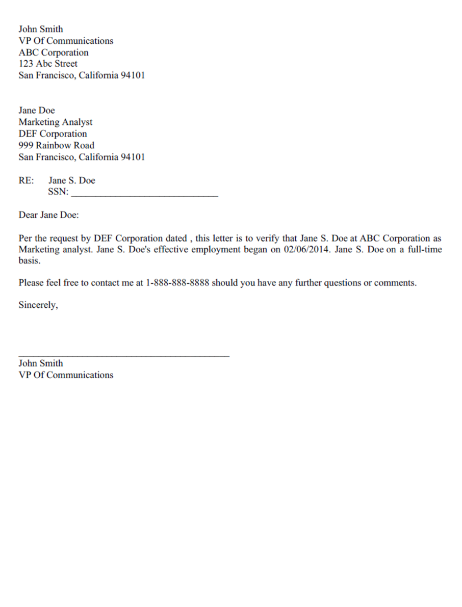 Employment Certification Letter Template Create A Free Employment Employment Certification Letter Template Create A Free Employment